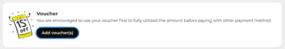 Where do I enter my promo code and voucher number?